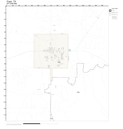 Amazon.com : ZIP Code Wall Map of Freer, TX ZIP Code Map Laminated ...