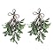 Amazon.com: Algado 2Pcs Artificial Mistletoe Picks, 9.1inch Christmas ...