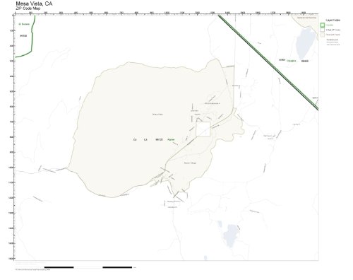 ZIP Code Wall Map of Mesa Vista, CA ZIP Code Map Not Laminated: Amazon ...