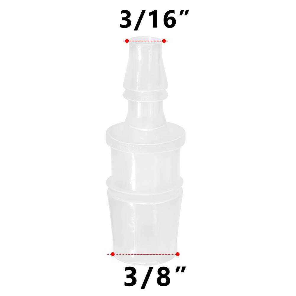 Snapklik.com : Quickun Plastic Hose Barb Reducer Fitting 3/8 To 3/16 ...