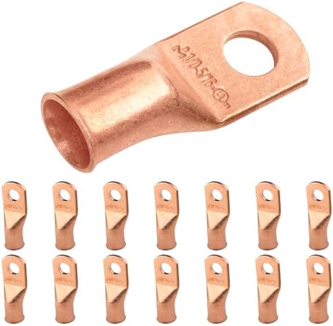 InstallGear 1/0 Gauge AWG Tinned Pure Copper Lugs Ring Terminals ...