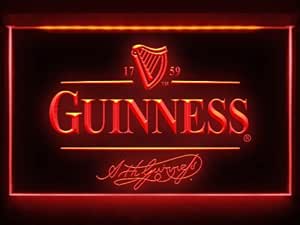 Amazon.com: Guinness Signature Logo LED Sign Red by WorldLEDHouse ...