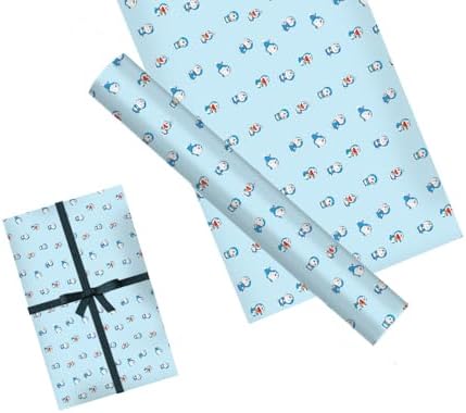 Party Utsav Doraemon On Blue Color Wrapping Paper Set Including 10 ...