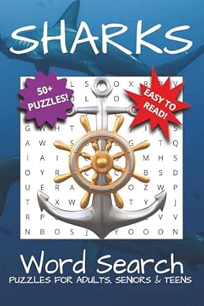 Shark Word Search Puzzle Book: Word Searches with Easy to Read Print ...
