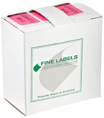Roll Products 115-0009 Action Two Ply Label, Legend "To Be Cleaned ...