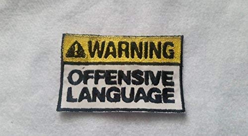 Amazon.com: Warning Offensive Language Iron On Patch Sew Funny Patch ...