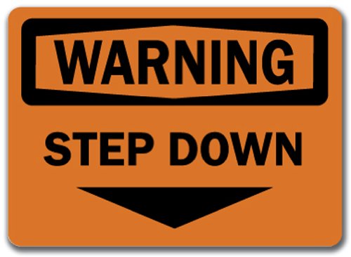 SignMission Warning Sign - Step Down - 10" x 14" OSHA Safety Sign ...
