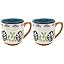 LESSER & PAVEY Flower Mugs Set of 2 Embossed Elements Tea and Coffee ...