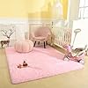 Amazon.com: Keeko Premium Fluffy Pink Area Rug Cute Shag Fuzzy Rug, 4x5 ...
