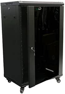 NavePoint 18U Wall Mount Network Server Cabinet Rack Enclosure Glass Door Lock w/Casters : Buy ...