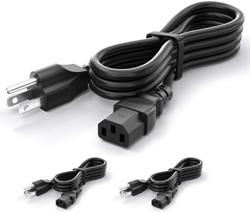 Amazon.com: Varbmt 4FT 3 Prong AC Power Cord 10A 250V, IEC C13 to NEMA 5-15P Computer/TV/Monitor ...