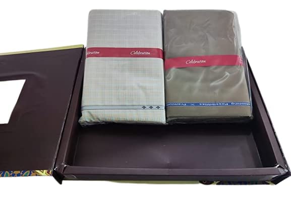 Buy ARVIND Men's Combo of Unstitched Printed Pure Cotton Shirt and ...
