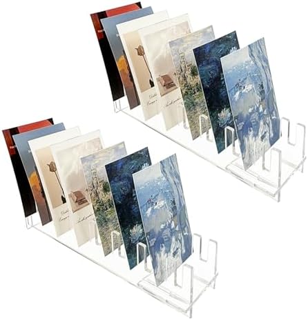 Amazon.com : Marsui 2 Pcs Greeting Card Display Stand 12 Slot White ...
