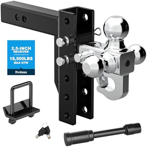 Amazon.com: TYT Adjustable Trailer Hitch Ball Mount, Tri-Ball (1-7/8 ...