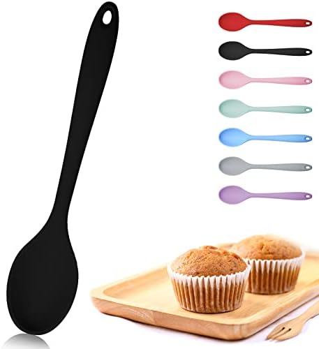 Amazon.com: Cooking Spoon for Nonstick Cookwares, VOVOLY Silicone Spoon ...