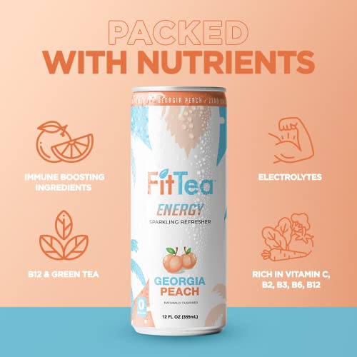 FitTea Healthy Energy Drink 12 Fl Oz - Georgia Peach Pre Workout ...