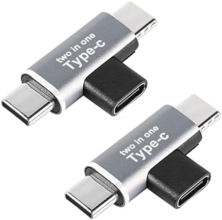 QIANRENON 2 in 1 USB C Splitter Adapter USB Type C 1 Female to 2 Male T ...