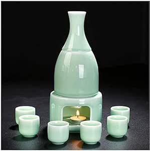 Amazon.com | Sake Set Japanese Sake Set Celadon Sake Set with Sake ...