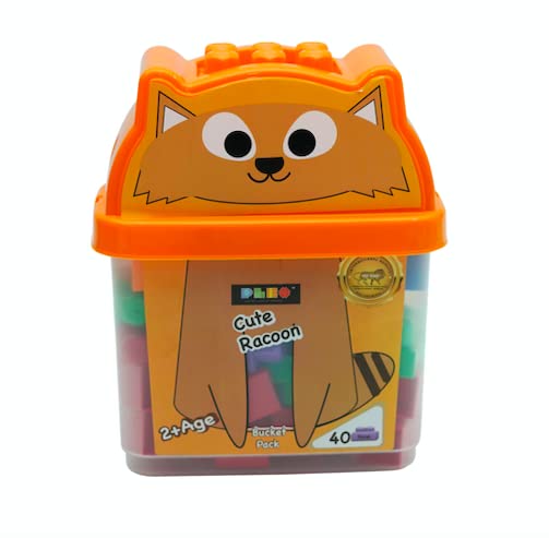Plex Building Blocks Bucket Pack - Cute Racoon : Amazon.in: Toys & Games