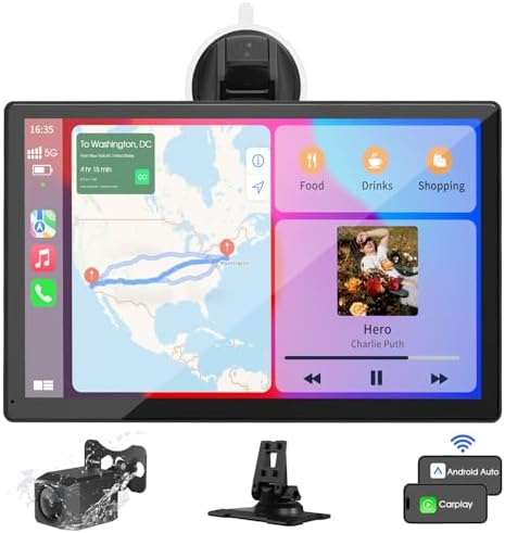 Amazon.com: 8 inch Portable Car Screen for Apple CarPlay & Android Auto ...