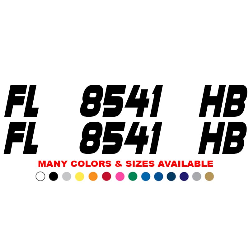 Amazon.com: Set of 2 Custom Boat Registration Numbers and Letters Jet ...