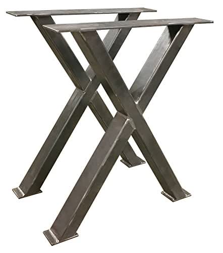 Amazon.com: SteelCustoms Industrial Steel 3x2 X Dining Table Legs ...