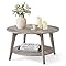 Amazon.com: VASAGLE Round Coffee Table, 2 Tier Coffee Table with ...