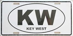Amazon.com: Key West License Plate, Tag, Oval 'KW', 6x12" : Automotive