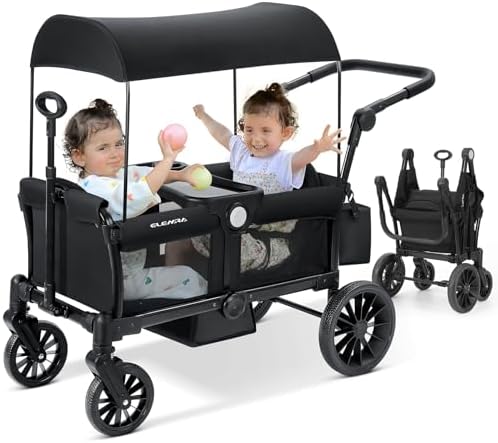 Amazon.com : ELEMARA Wagon Stroller for 2 Kids, Premium All-Terrain ...