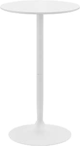 HOMCOM Round Bar Table, High Top Kitchen Table with Painted Top and ...