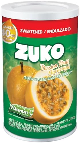Amazon.com : ZUKO PASSION FRUIT Instant Powder Drink, Canister, No ...