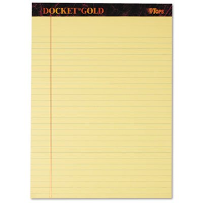 Docket Gold Perforated Pads, Legal Rule, Letter, Canary, 12 50-Sheets ...