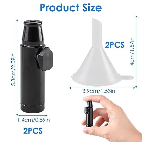 2 Pack Metal Snuff Bullets, Snorting Kit Snorter with Mini Funnel ...