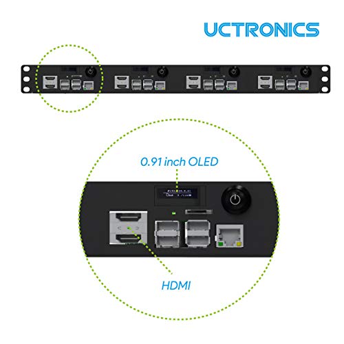 UCTRONICS Ultimate Rack for Raspberry Pi 4, 19" 1U Rackmount with All ...