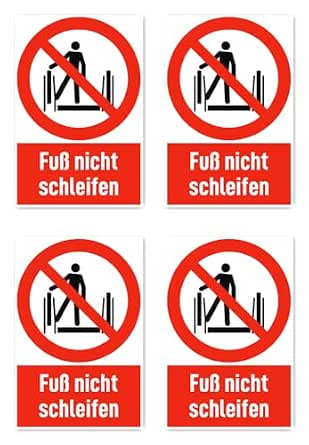 Stickers: 150 x 100 mm, Pack of 4 – Escalator: Do not grind foot on the ...