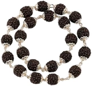 Shivaksh® Silver-Plated Black Rudraksha Mala | 23 Beads | Bold ...