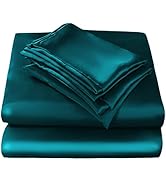 Amazon.com: JSD Blue Tropical Leaves Print Sheet Set Queen Size, 6 ...