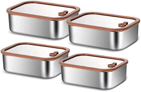 Amazon.com: 4 Pieces 316 Stainless Steel Large Food Storage Container ...