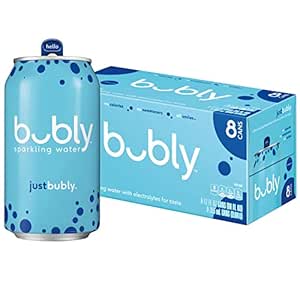 Amazon.com: bubly Sparkling Water, Just bubly Unflavored, 12oz Cans, (8 Pack) : Grocery ...
