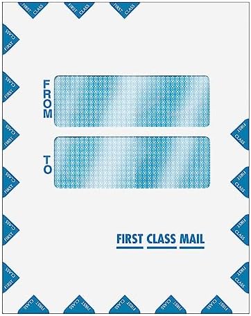 Amazon.com : First Class Mail Double Window Tax Return Envelope 9.5" x ...