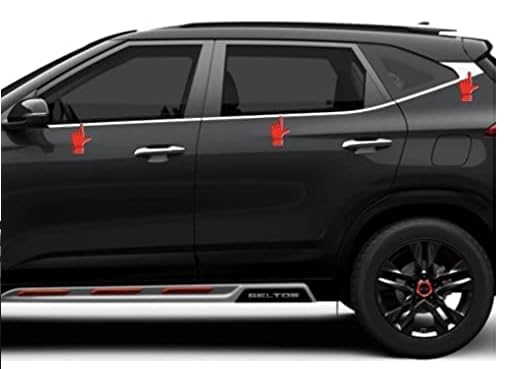 Buy N Bliss Car Exterior Lower Window Garnish Chrome Trim in Stainless ...