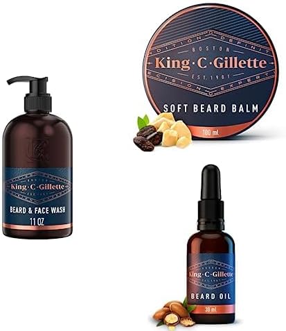 King C. Gillette Beard Kit for Men with Beard Wash, Beard Balm and ...