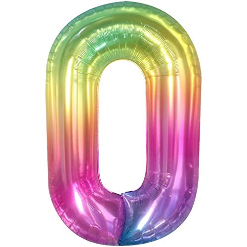 Snapklik.com : Giant Rainbow Number 0 Balloons - 40 InchRainbow ...