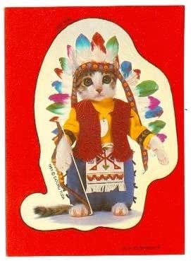 Indian Chief Kitten trading card sticker #55 1983 Perlorian Cats of ...