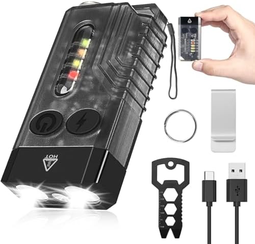 V10 Mini EDC Flashlight - USB C Rechargeable, 1000 Lumen, 365nm UV ...