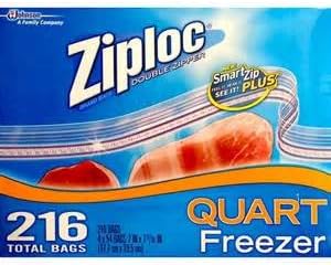 Amazon.com: Ziploc Double Zipper Freezer Gallon Bags, Total: 152 Bags ...