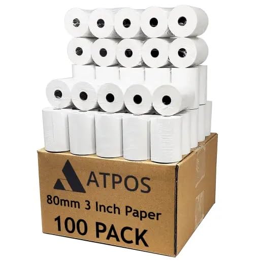 ATPOS 80mm 3 Inch Thermal POS Paper Roll For Thermal Printer, POS ...