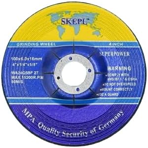 SKEPL 4Inch Grinding Wheel 100x6.0x16mm, green color| Intermediate Grinding Action, Long Life ...