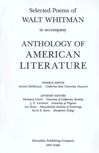 Amazon.com: Selected Poems of Walt Whitman to Anthology of American ...