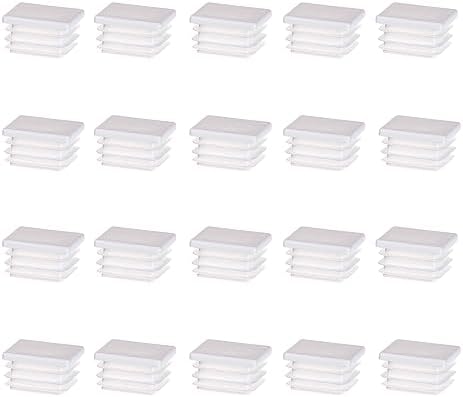White Square Plastic Plugs, 20 Pcs Tube Inner End Caps, 40mm x 40mm ...